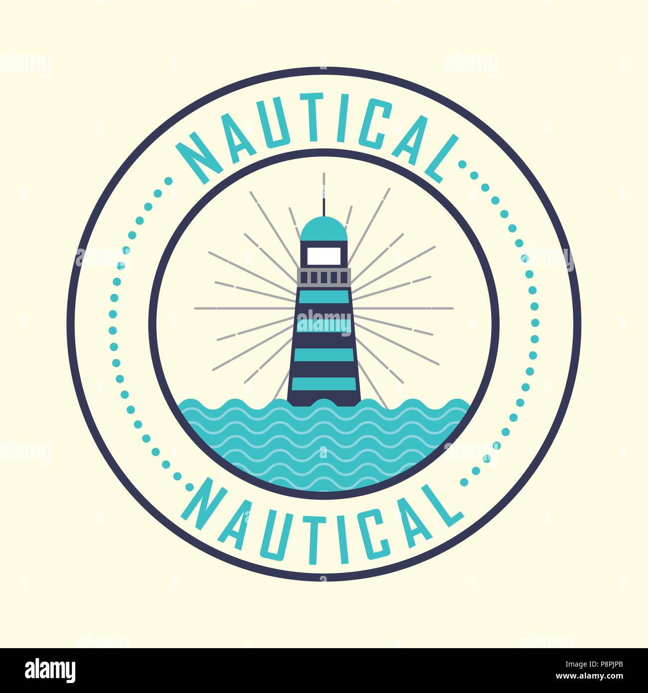 nautical maritime design lighthouse sign sea vector illustration Stock ...