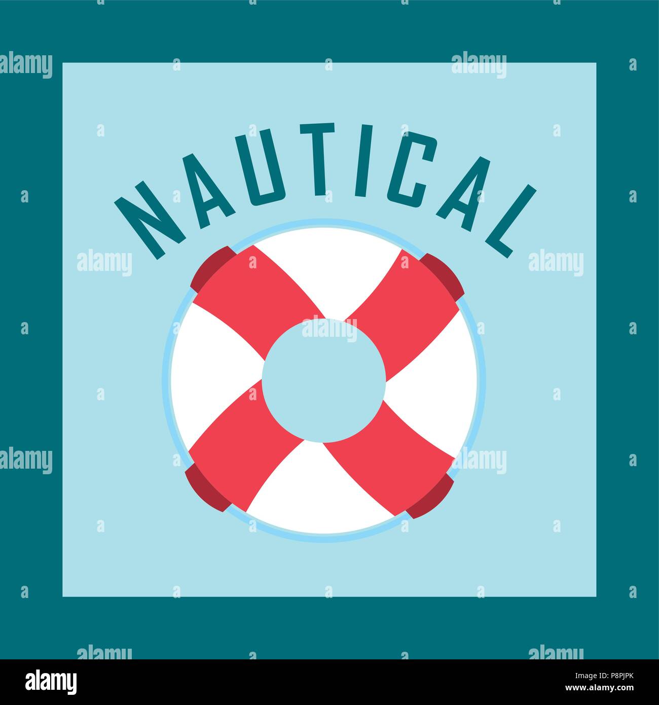 nautical maritime design float rescue people vector illustration Stock ...