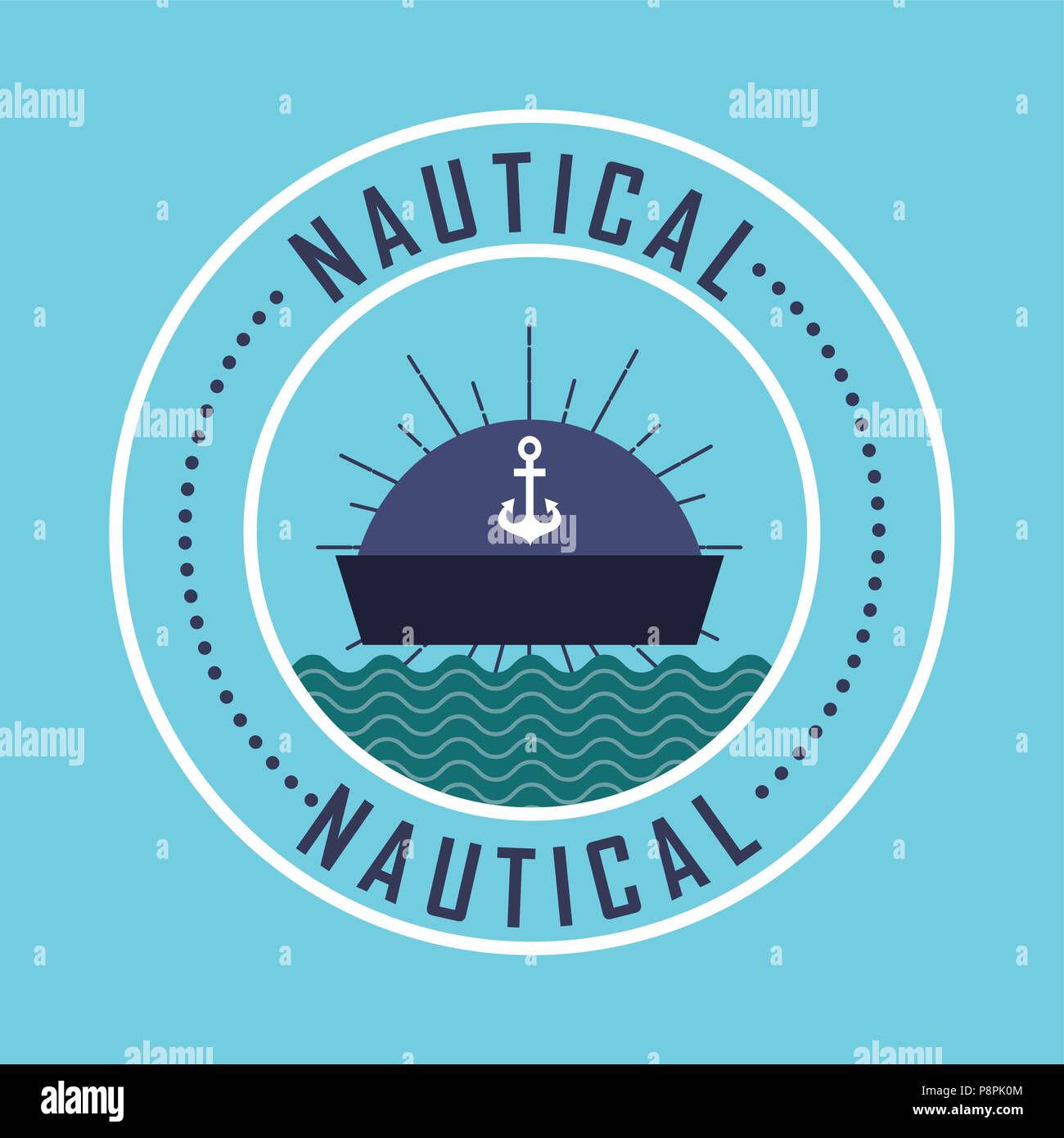 nautical maritime design sea navy hat vector illustration Stock Vector ...