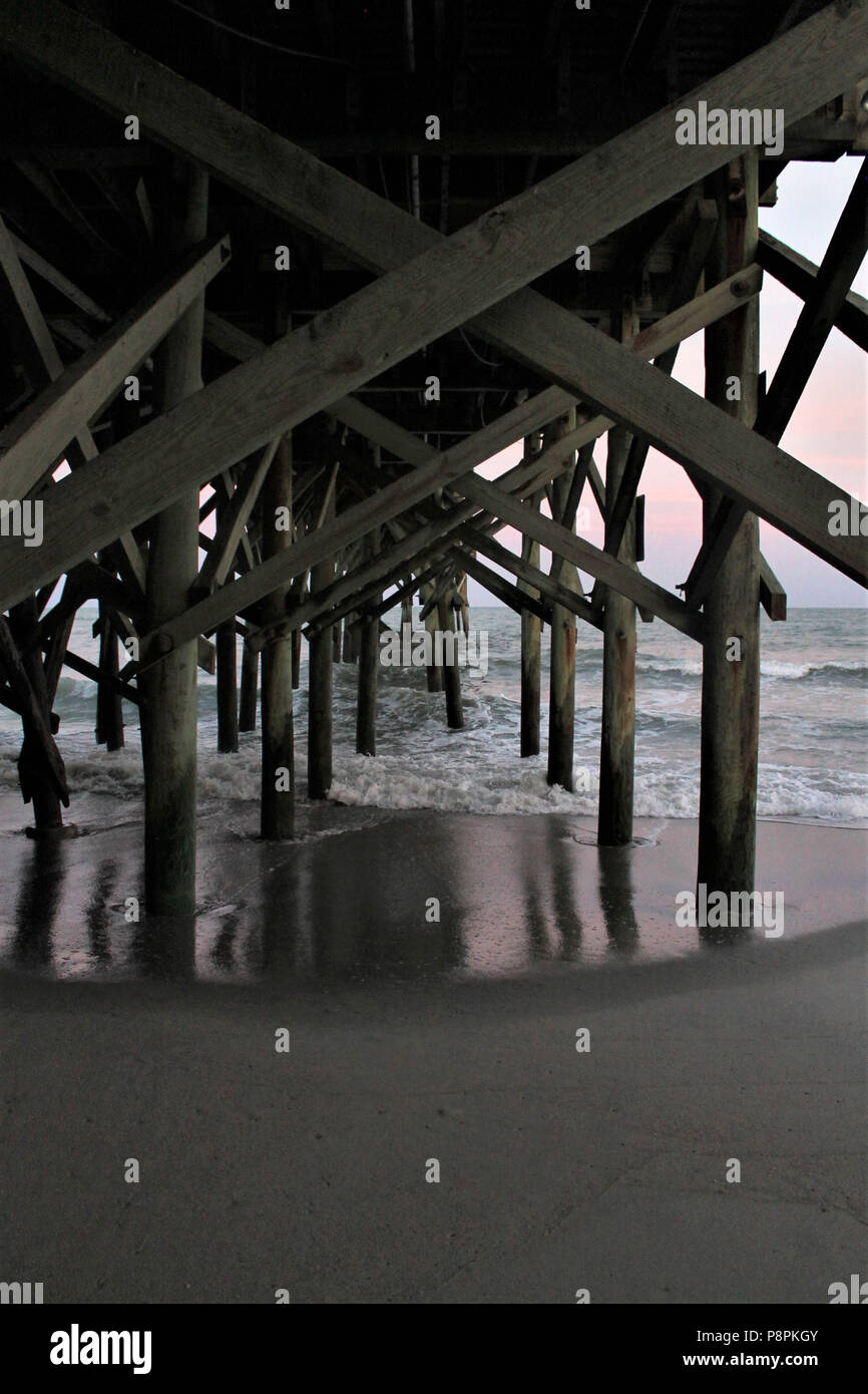 Beach Pier, South Carolina, beach walks under the pier, architecture of ...