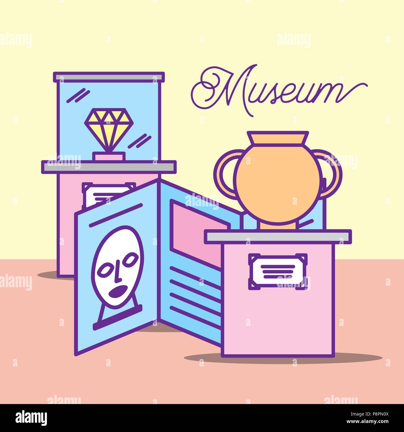 museum monuments design vase description artist diamond showcase vector ...
