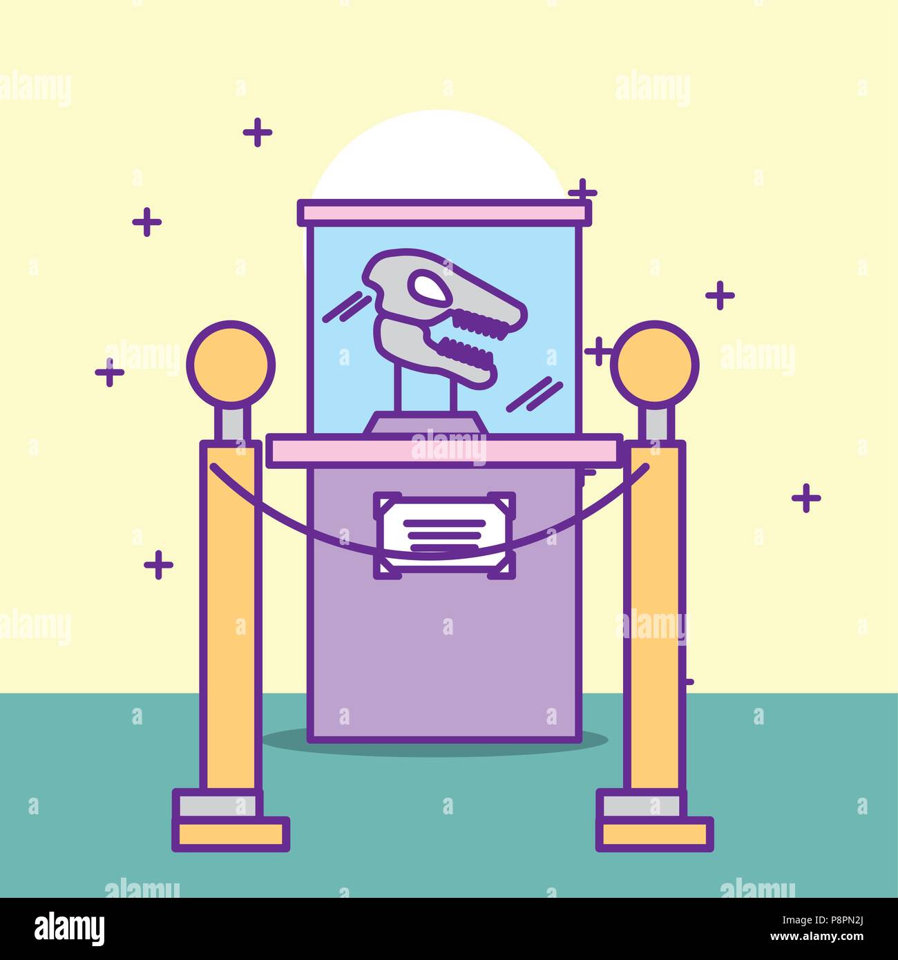 museum monuments design prehistoric dinosaur description vector ...