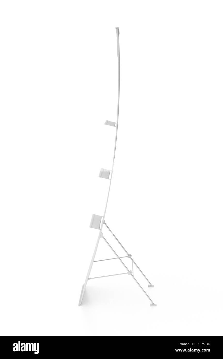 Empty advertising stand with shelves. Isolated on white background ...