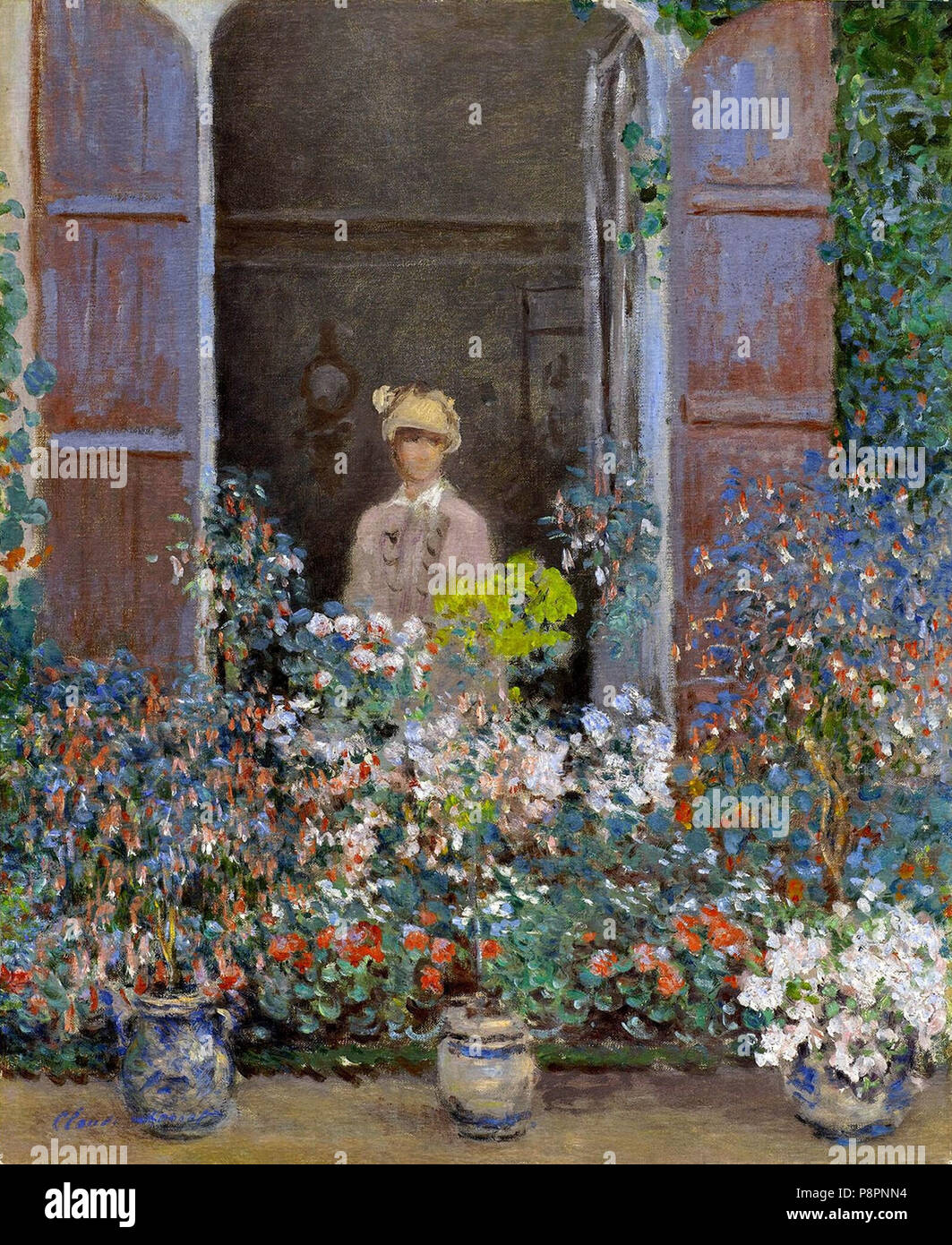. 427 Monet - camille-monet-at-the-window-argentuile Stock Photo - Alamy