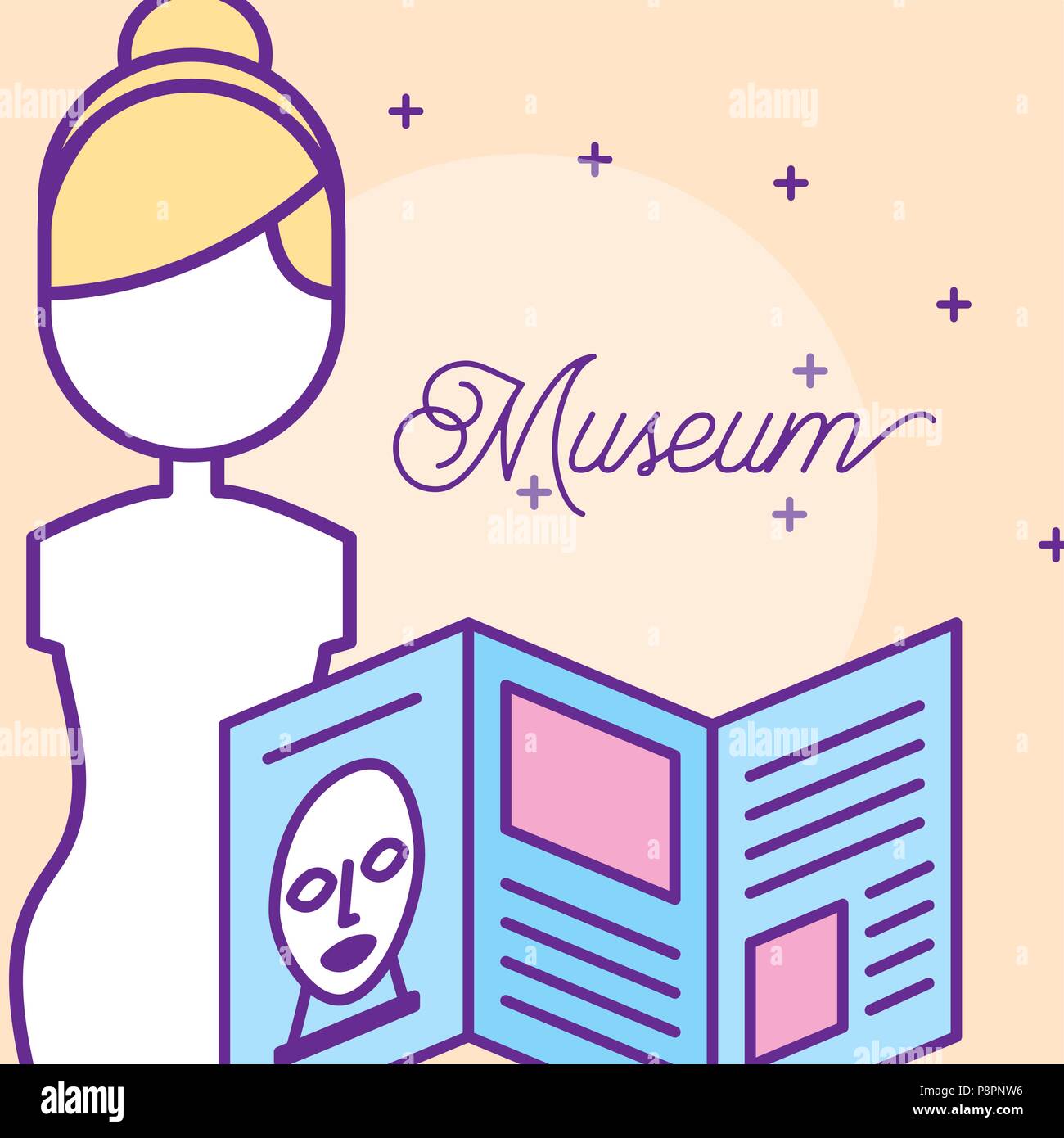 museum monuments design statue woman description stars vector ...