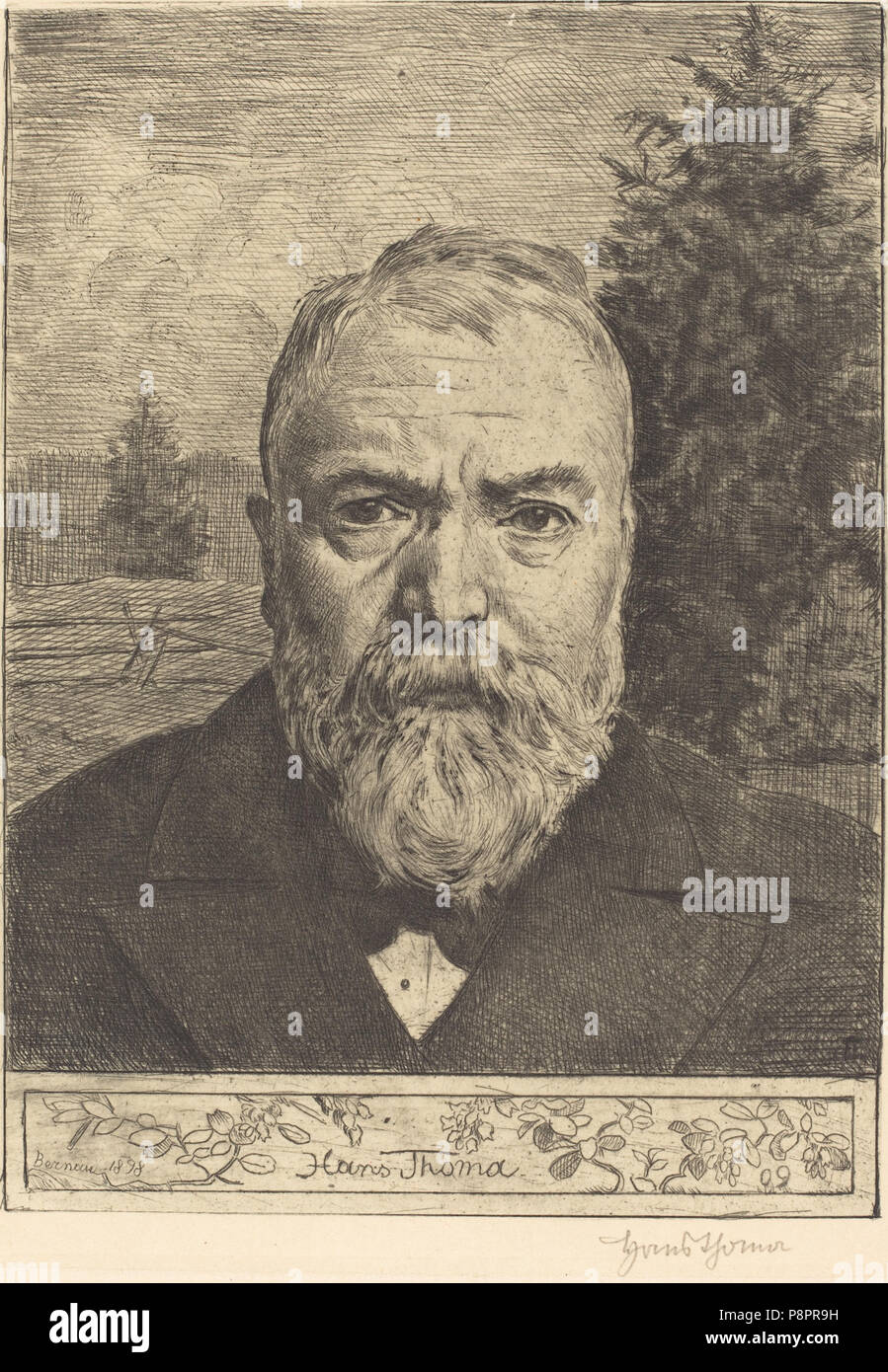 Hans Thoma (German, 1839 - 1924 ), Self-Portrait II, 1898, etching ...
