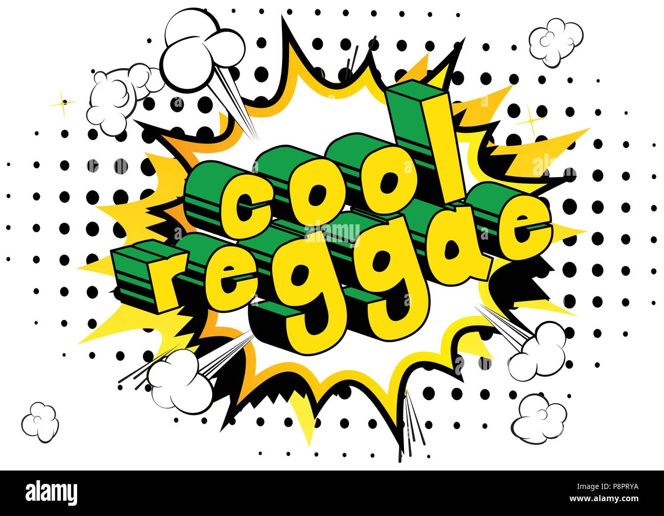 Cool Reggae - Comic book word on abstract background Stock Vector Image ...
