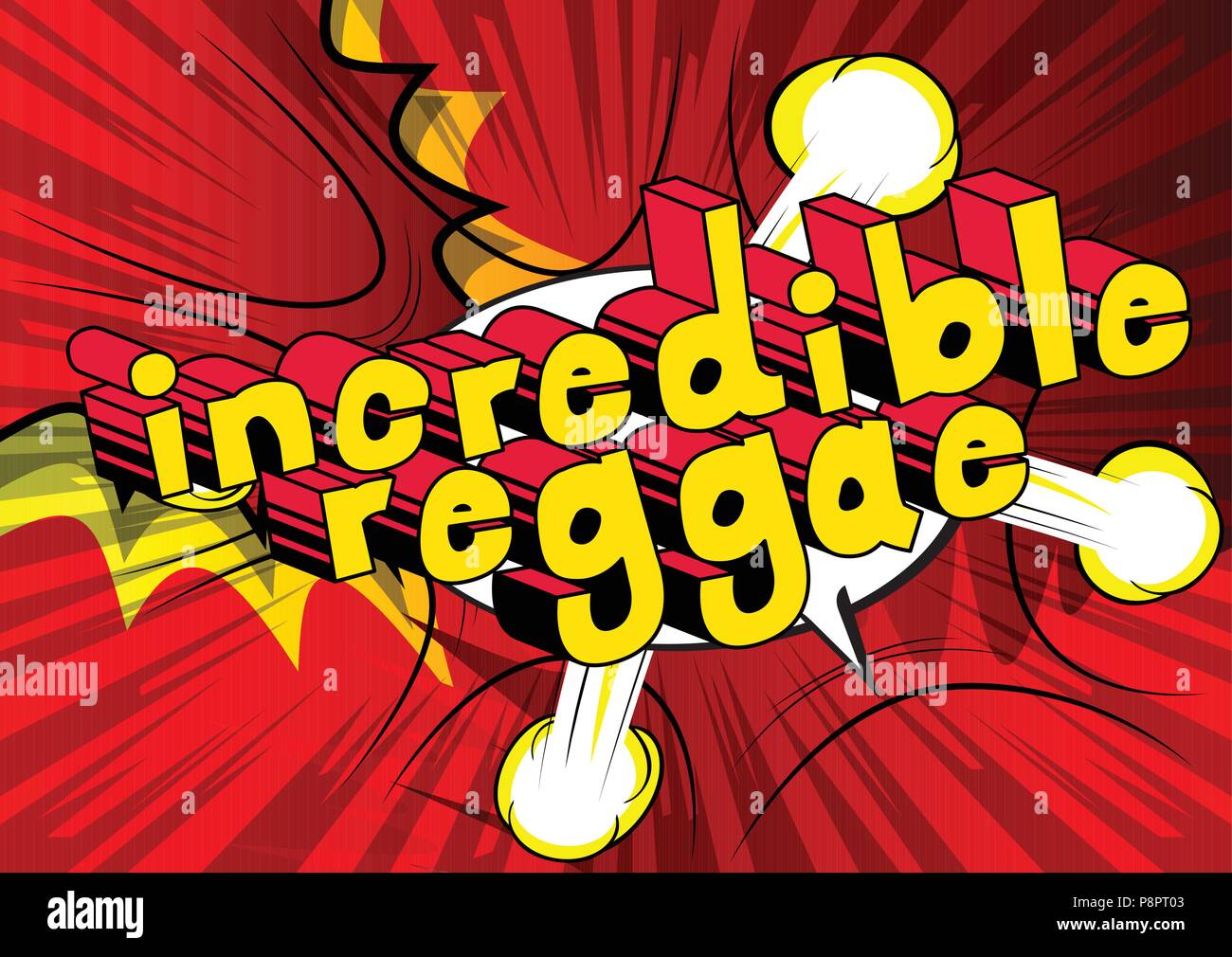 Incredible Reggae - Comic book word on abstract background Stock Vector ...