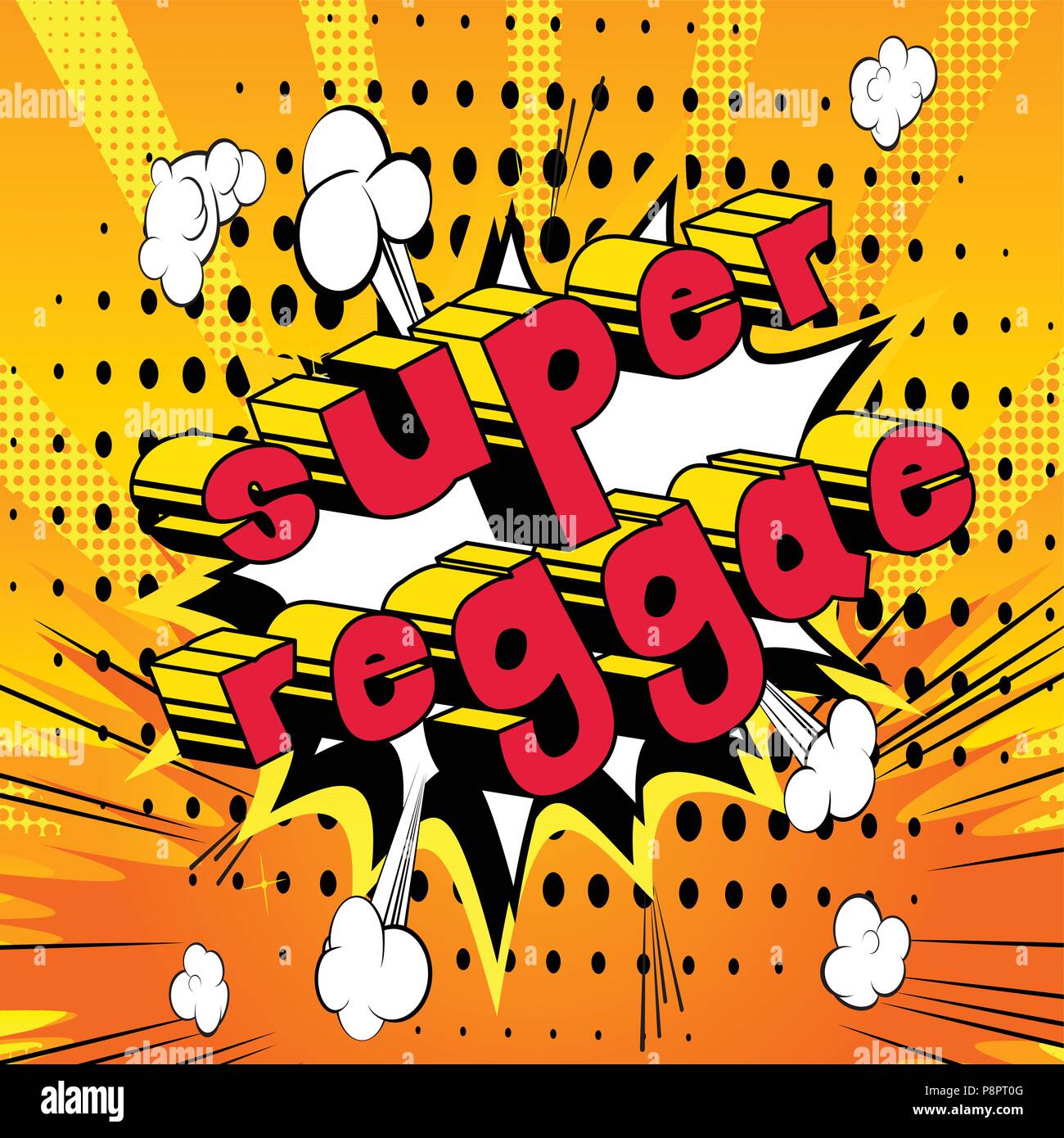 Super Reggae - Comic book word on abstract background Stock Vector ...