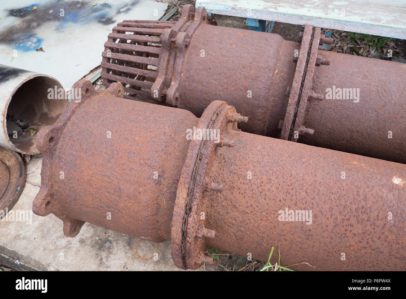 Red rust from old pump Stock Photo - Alamy
