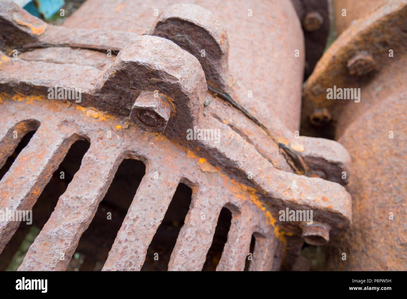 Red rust from old pump Stock Photo - Alamy
