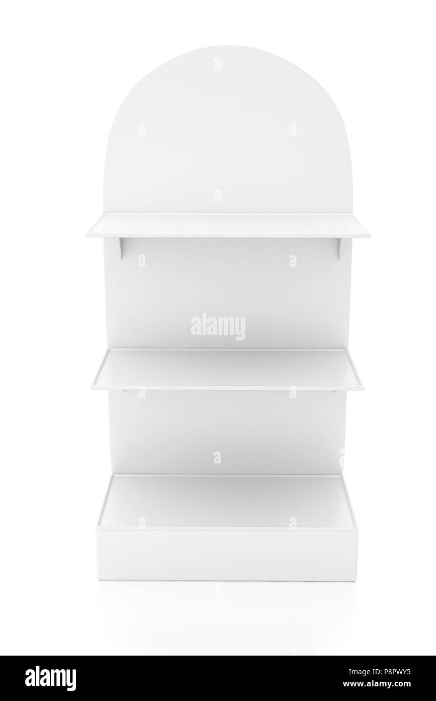 Empty product display stand. Isolated on white background, include ...