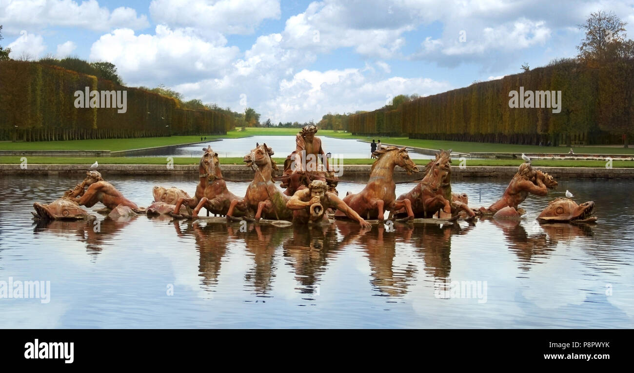 Apollo fountain in the Palace of Versailles in France near Paris Stock ...