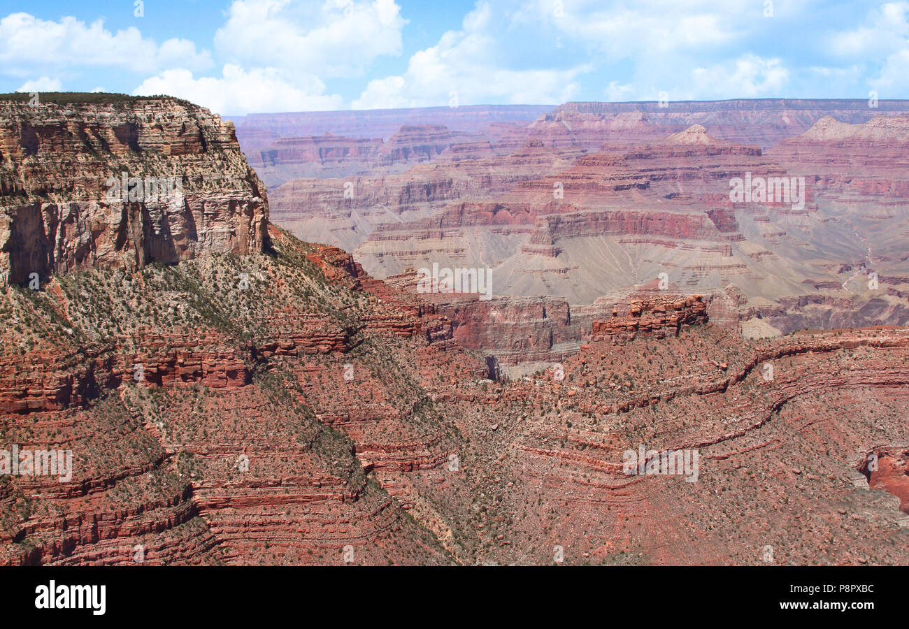 View of different rock formation and layers in Grand Canyon Stock Photo ...