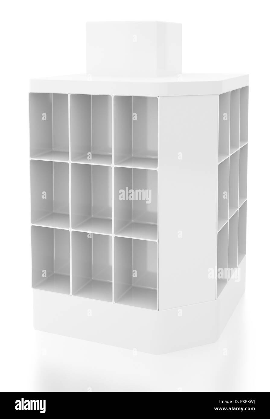 Empty product display stand. Isolated on white background, include ...