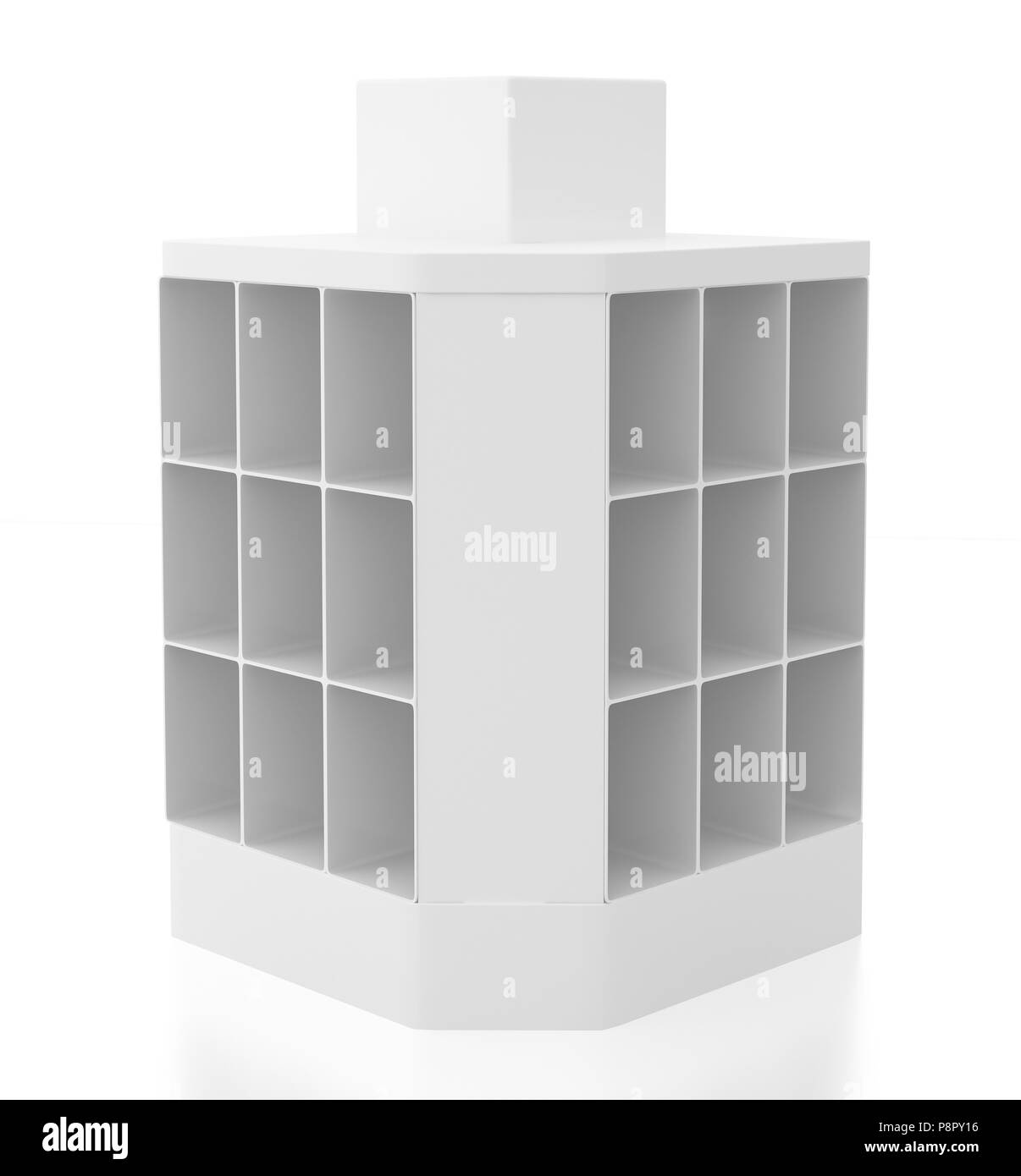 Empty product display stand. Isolated on white background, include ...