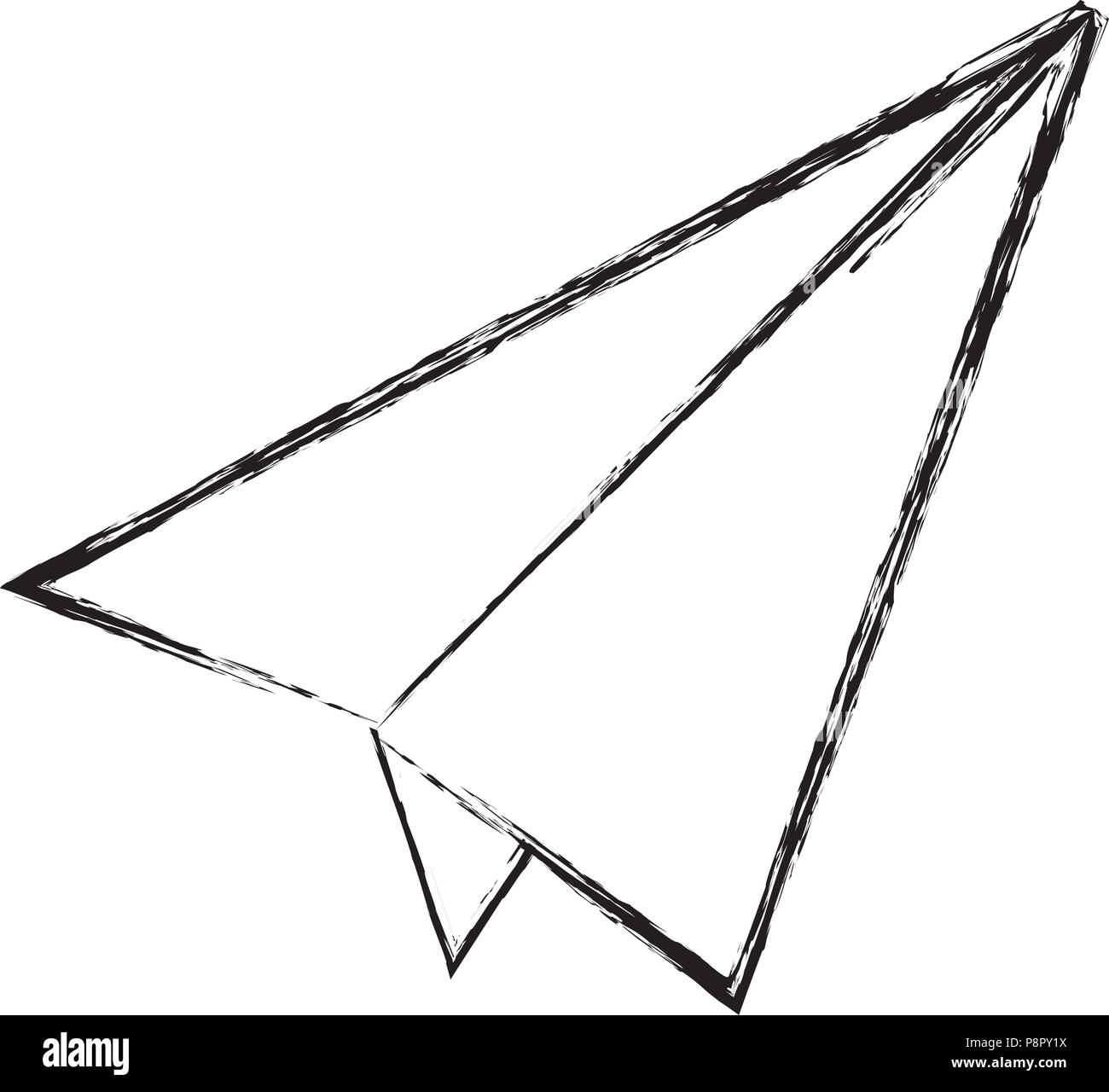 grunge paper plane object origami style vector illustration Stock ...
