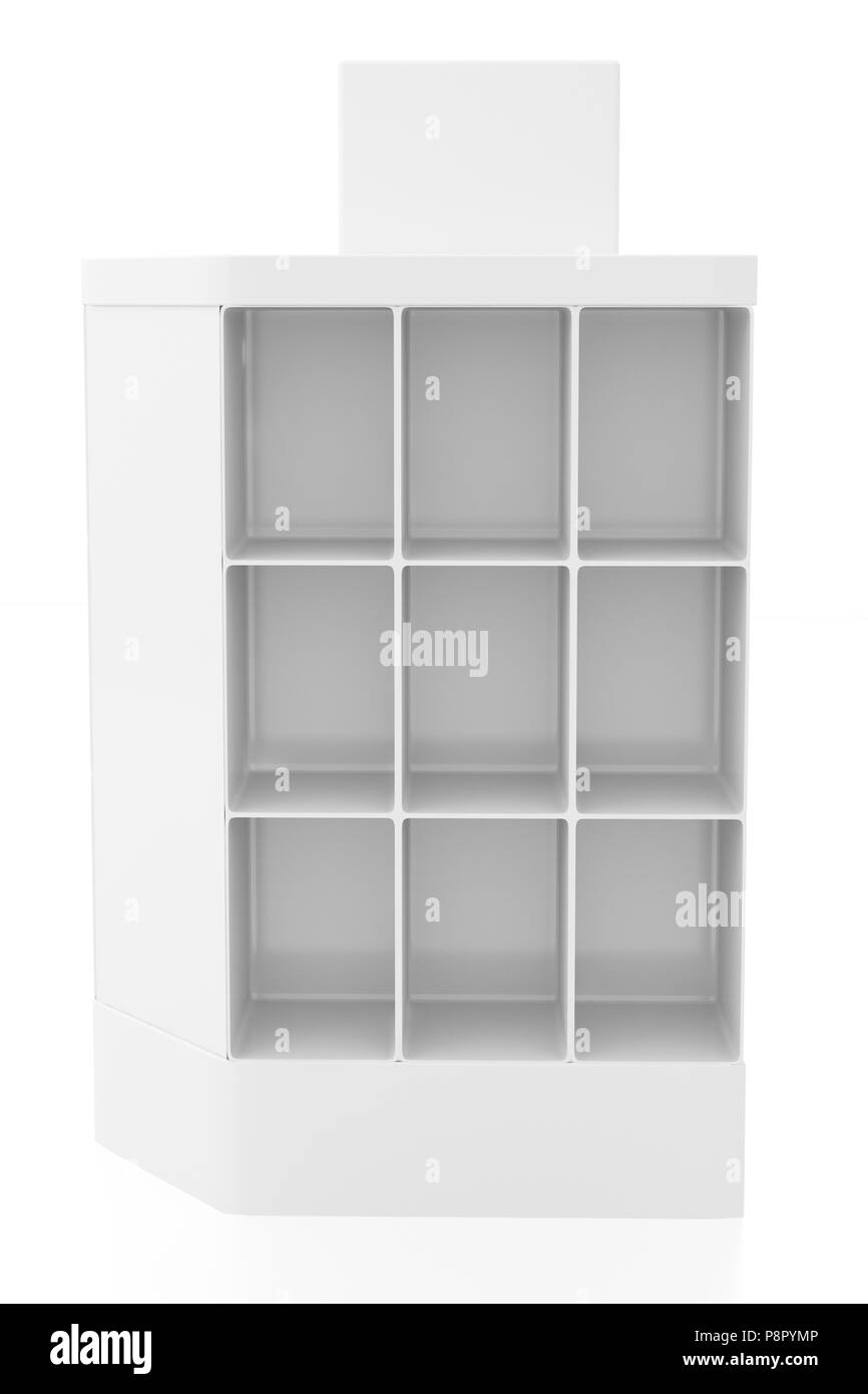 Empty product display stand. Isolated on white background, include ...