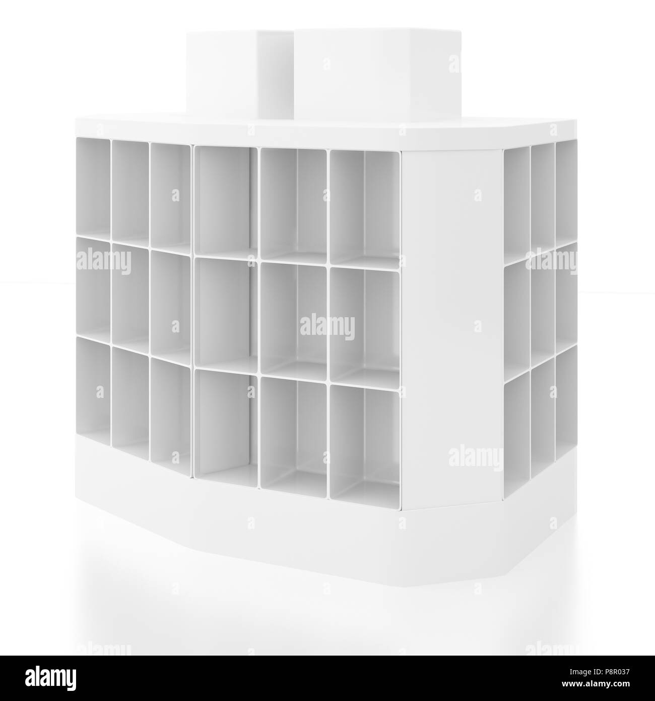 Empty product display stand. Isolated on white background, include ...