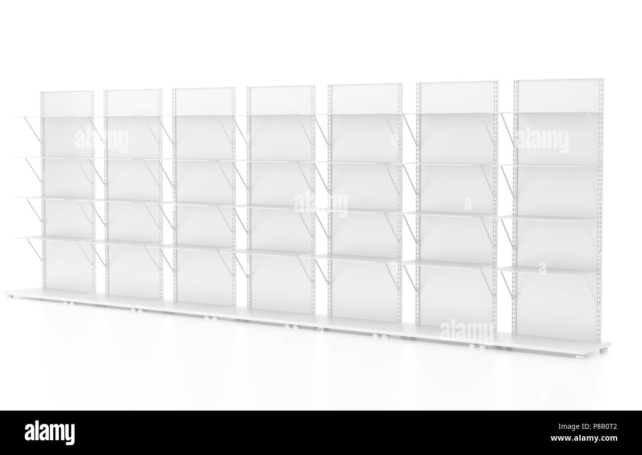 Set of empty product display stand. Isolated on white background ...