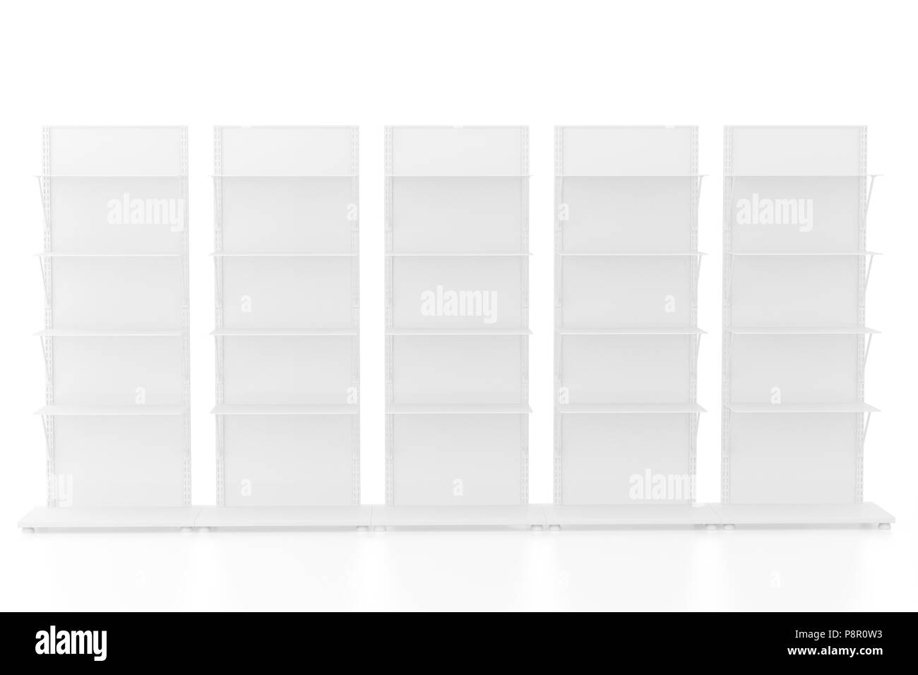 Set of empty product display stand. Isolated on white background ...