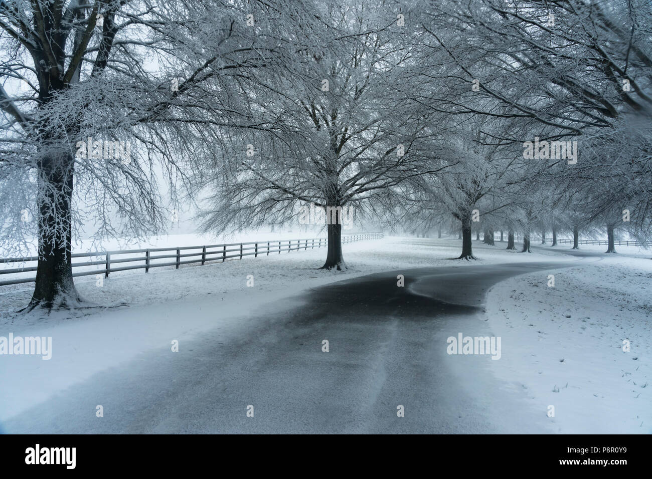 Snow cover road hi-res stock photography and images - Alamy