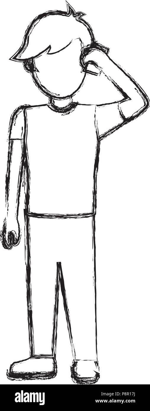 Child calling illustration Stock Vector Images - Alamy