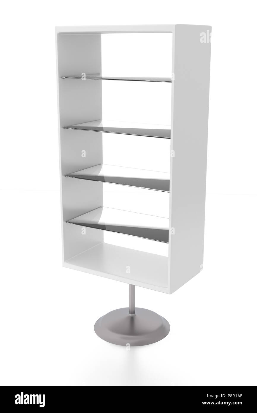 Empty product display stand. Isolated on white background, include ...