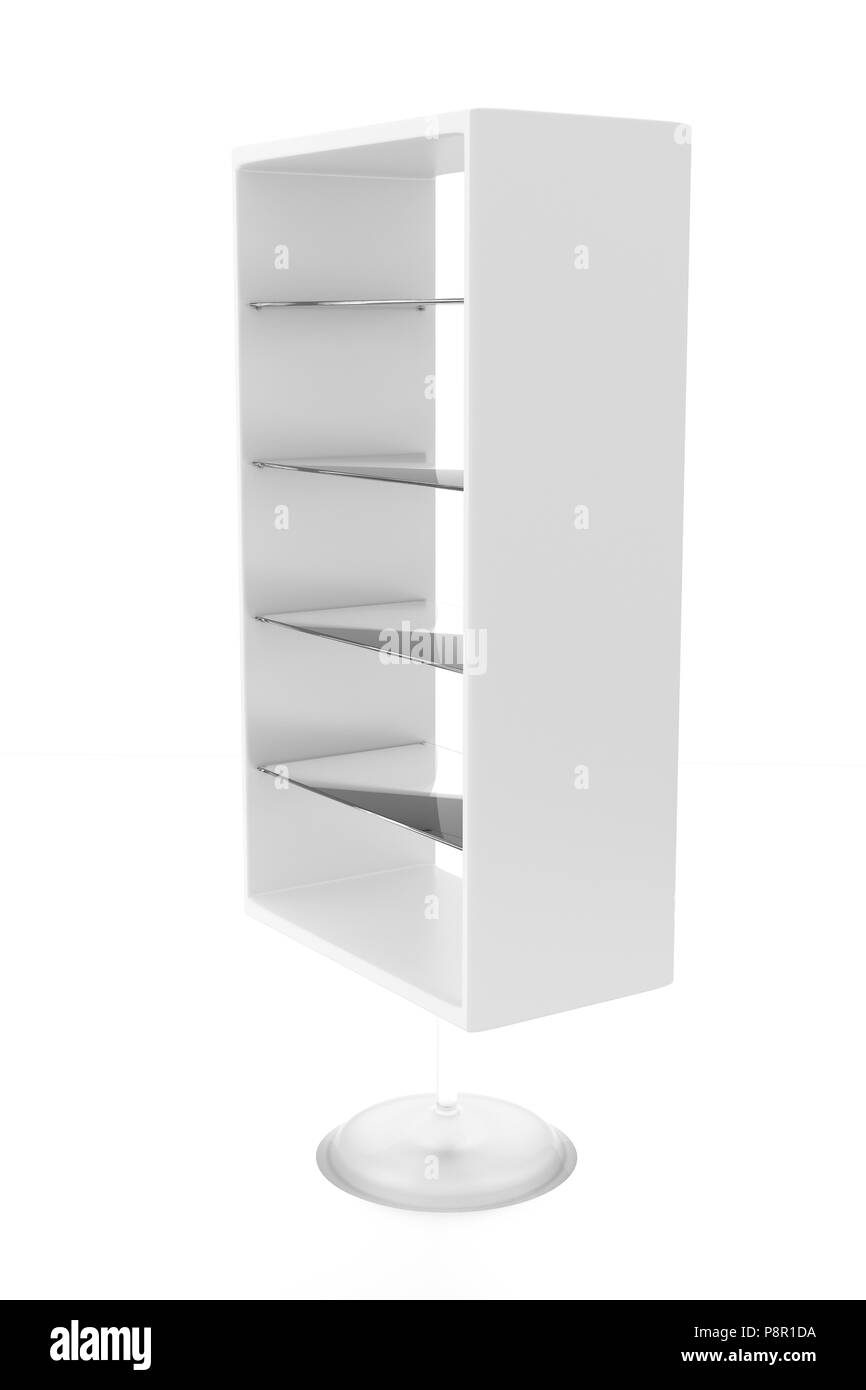 Empty product display stand. Isolated on white background, include ...