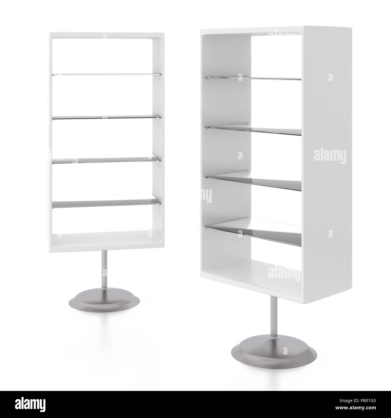 Empty product display stand. Isolated on white background, include ...