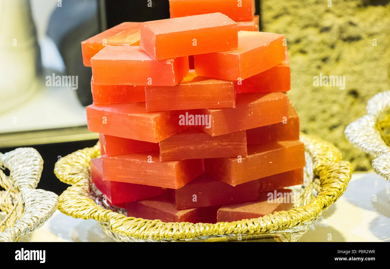 Collection of bars of fragrant hand made organic soap Stock Photo - Alamy