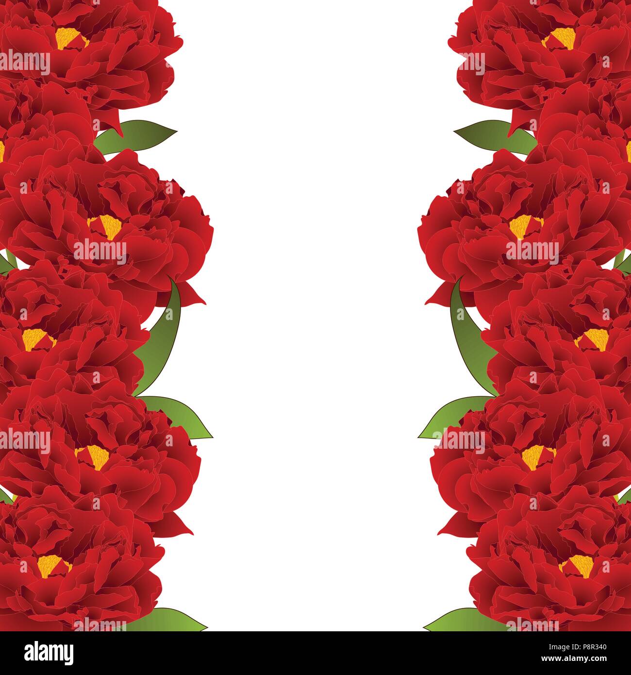 Red Vector Flower Background
