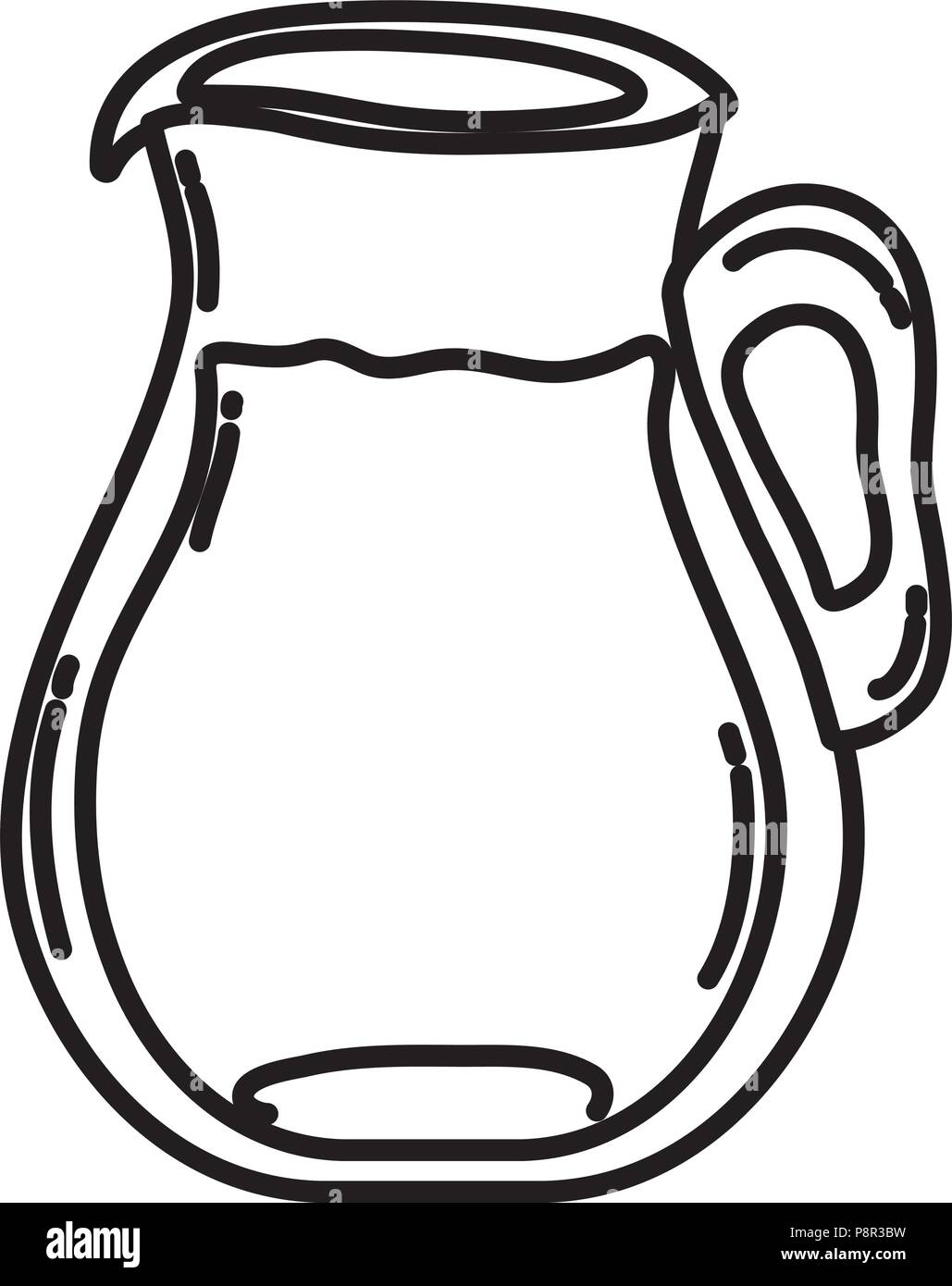 line tasty healthy juice in the crystal jar vector illustration Stock ...