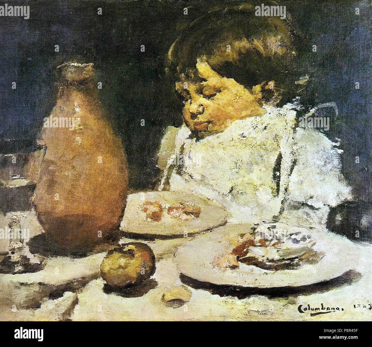 83 Columbano Bordalo Pinheiro - Refeição Interrompida Stock Photo - Alamy