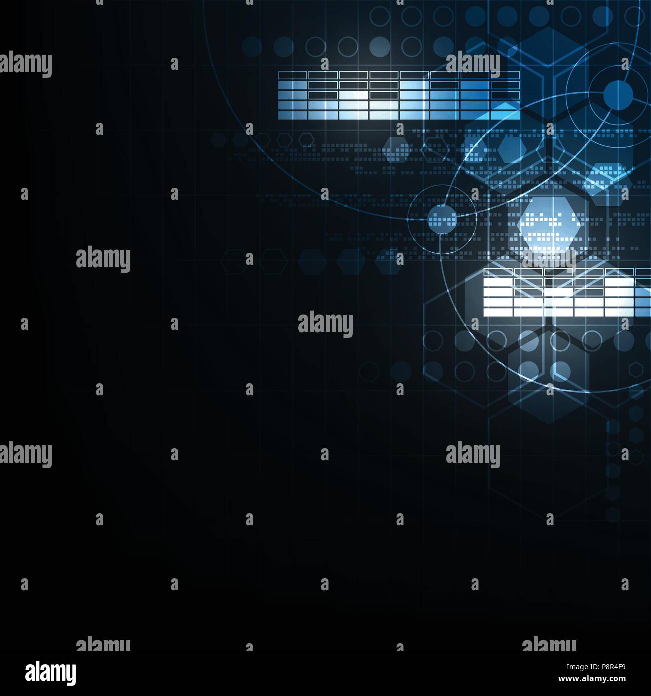 Geometry in technology concept on a dark blue background Stock Vector ...