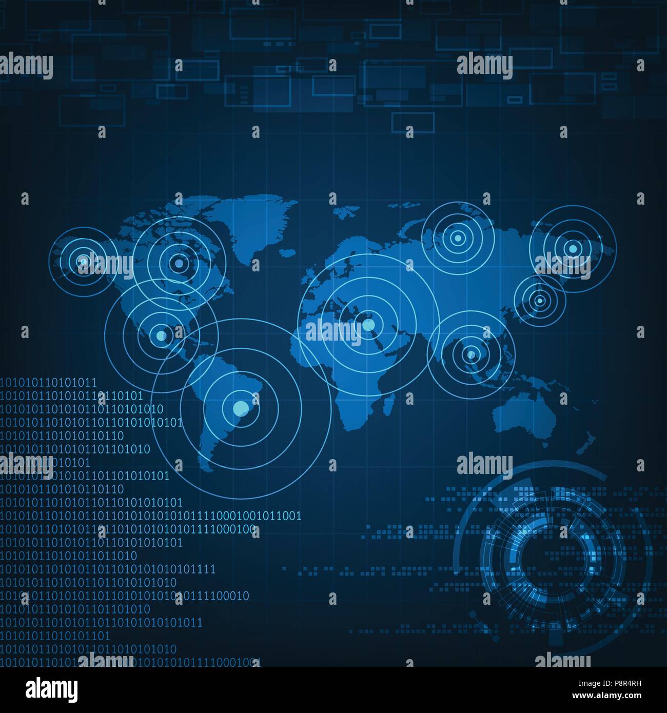 Computer world map hi-res stock photography and images - Alamy