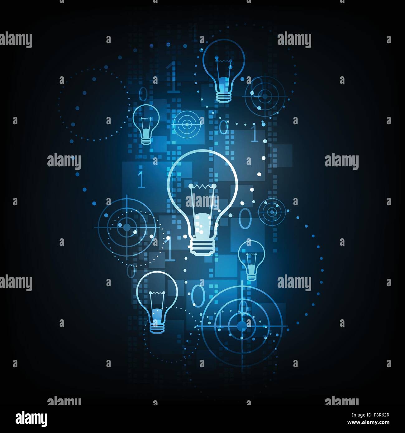 Digital technology in light bulb concept Stock Vector Image & Art - Alamy