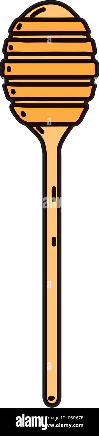 color honey dipper kitchen tool style vector illustration Stock Vector ...