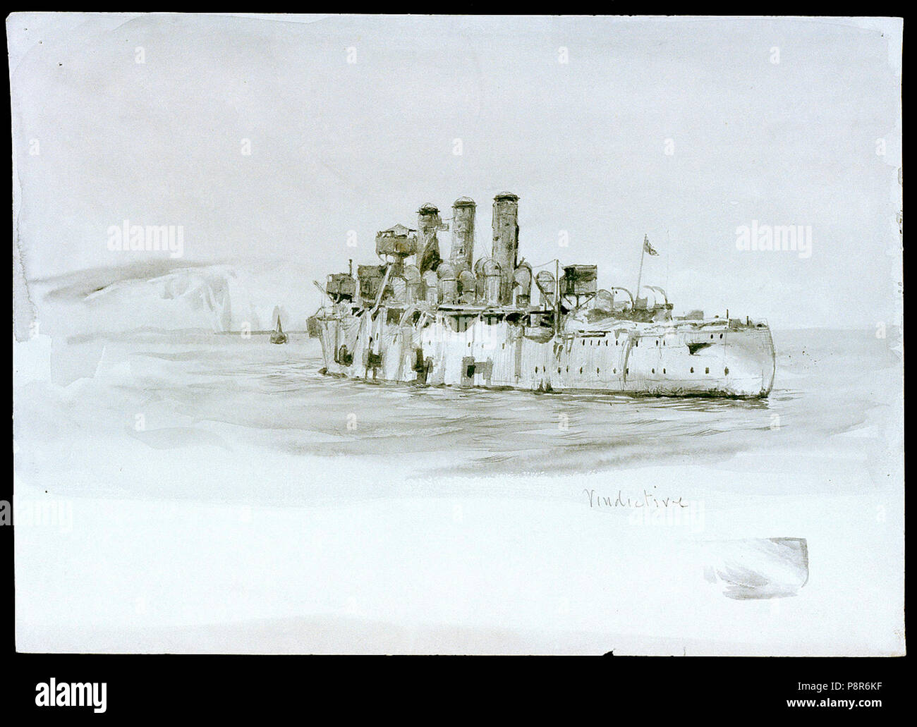 . 331 HMS 'Vindictive' returning from the Zeebrugge Raid, 24 April 1918 ...