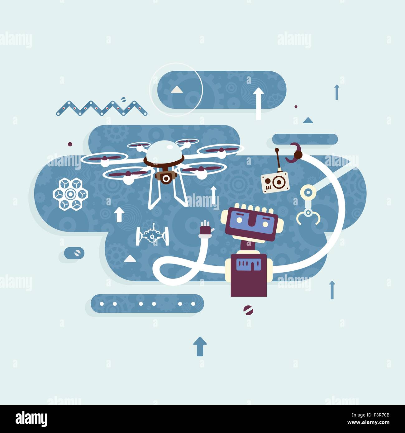 Vector Illustration Science Robotics Stock Vector Image & Art - Alamy