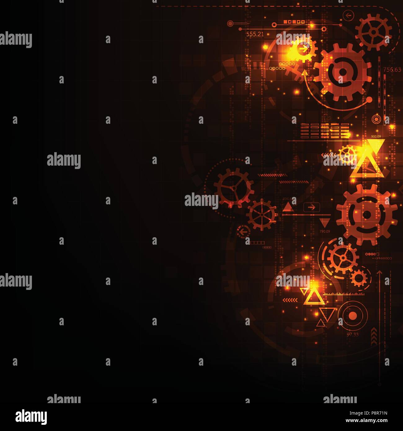 Digital gear technology Stock Vector Images - Alamy