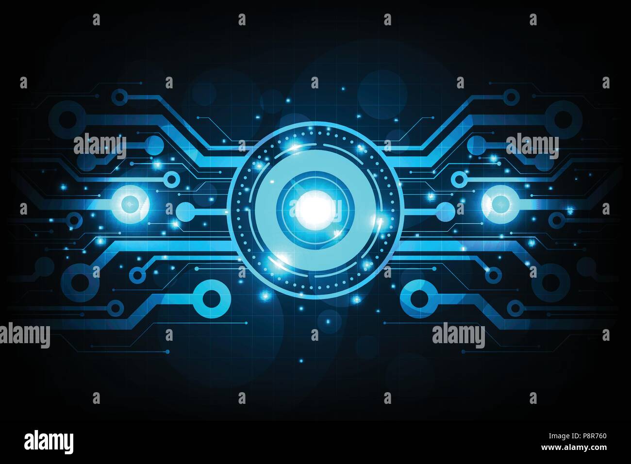 Center of complex electronic circuits Stock Vector Image & Art - Alamy