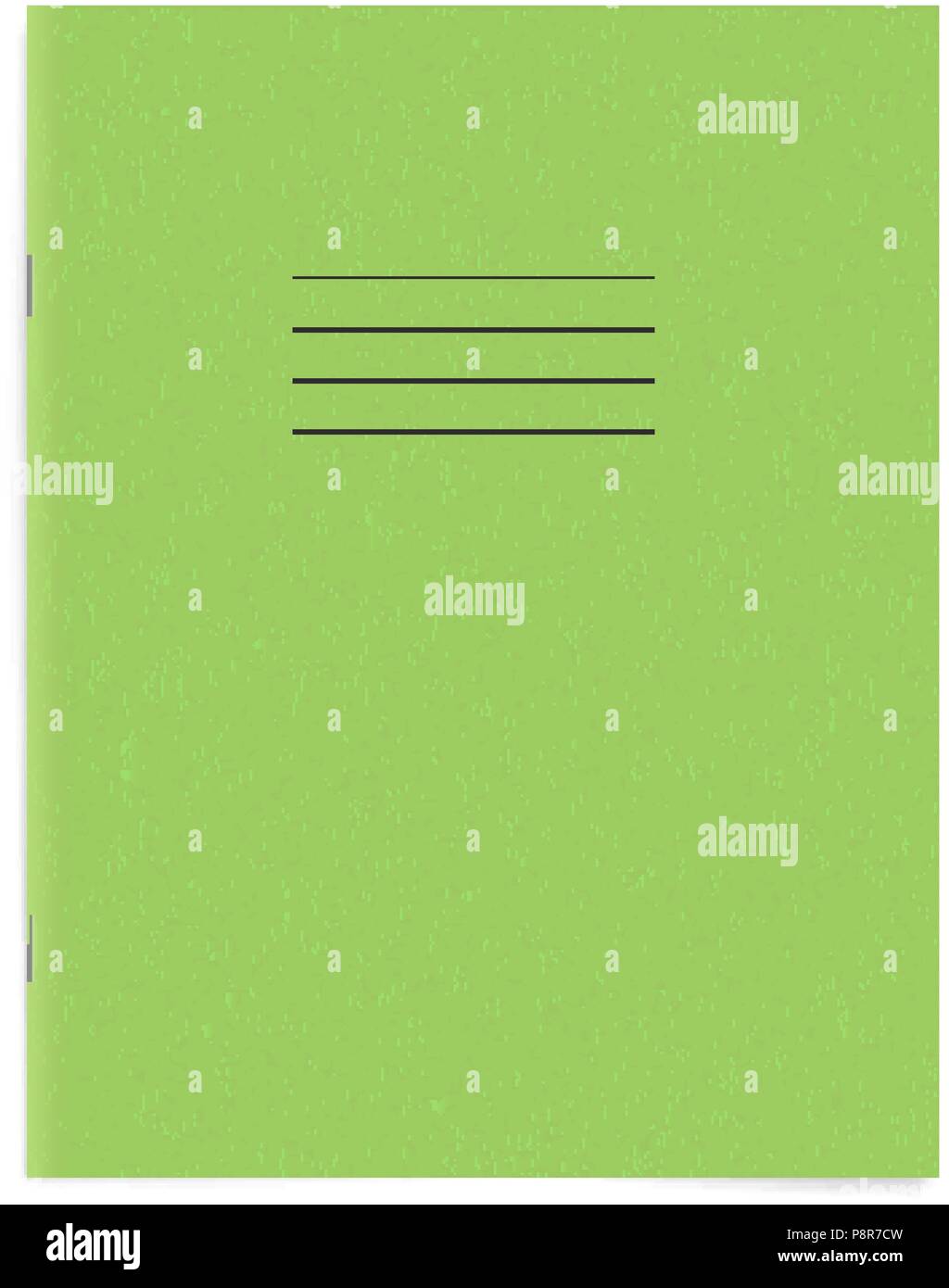 Green empty exercise book template. Blank school workbook cover Stock ...