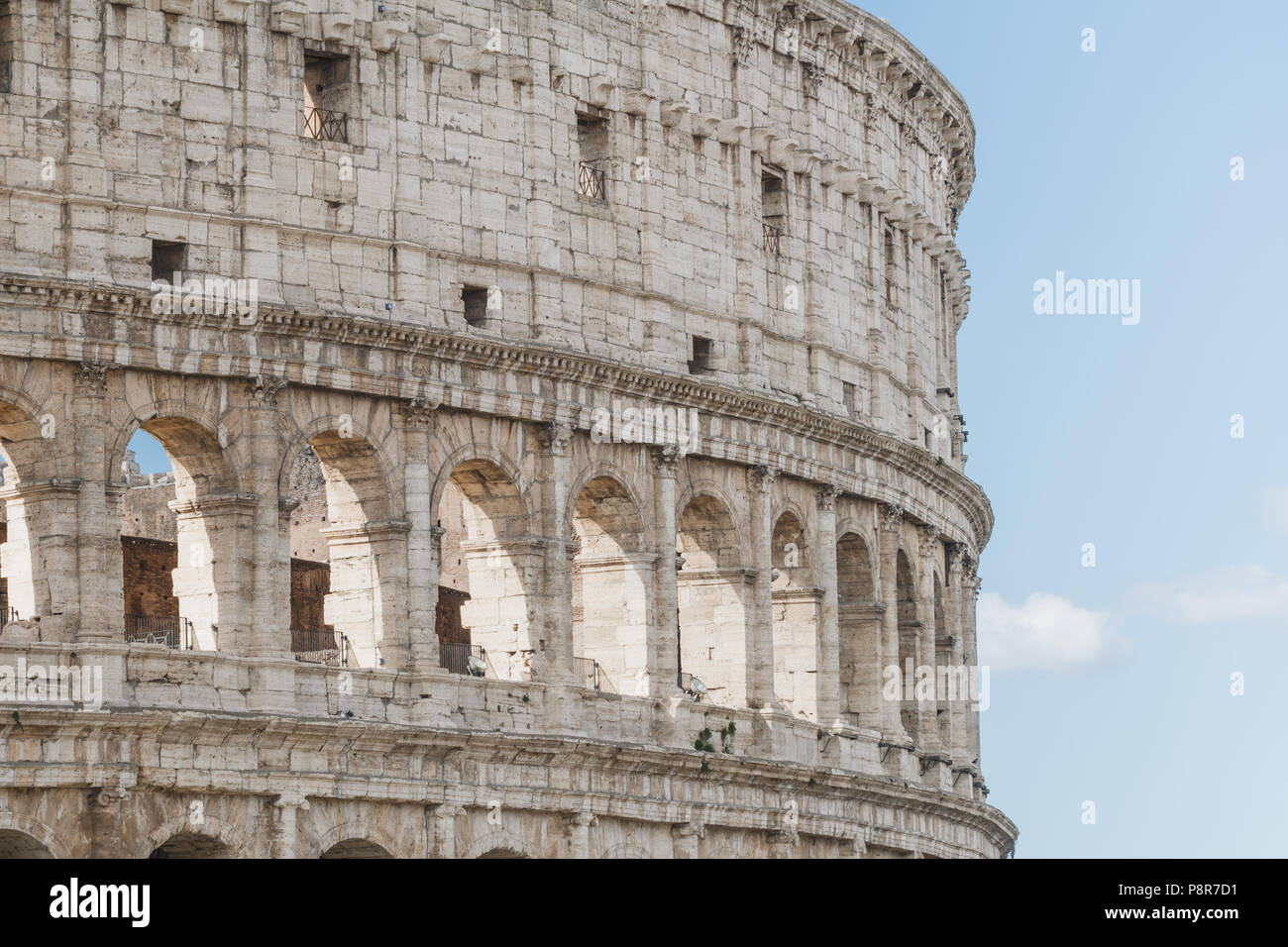 Coliseum in Rome, Italy. Architectural details on a facade Stock Photo ...