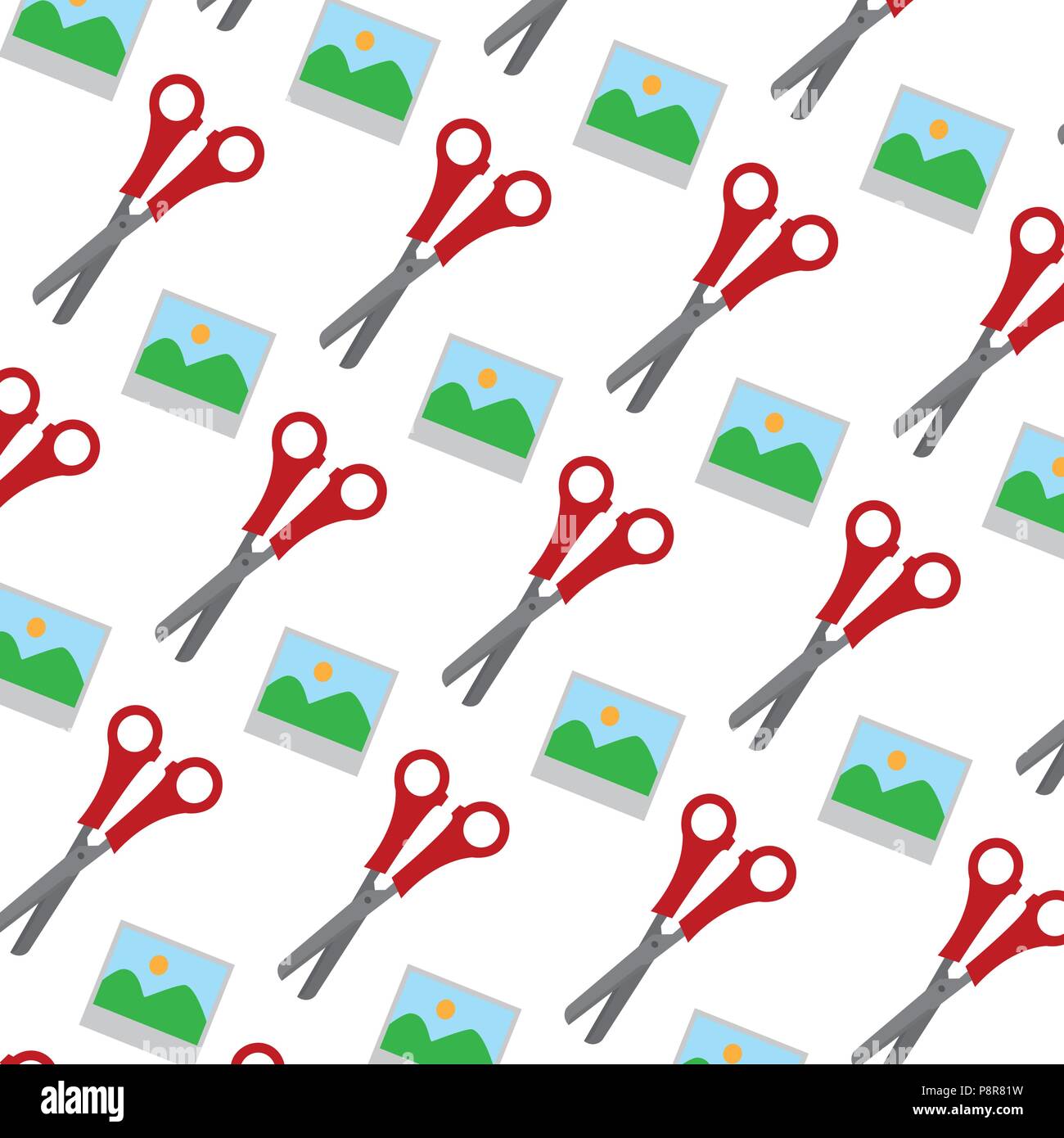 scissors supply and photography design background vector illustration ...