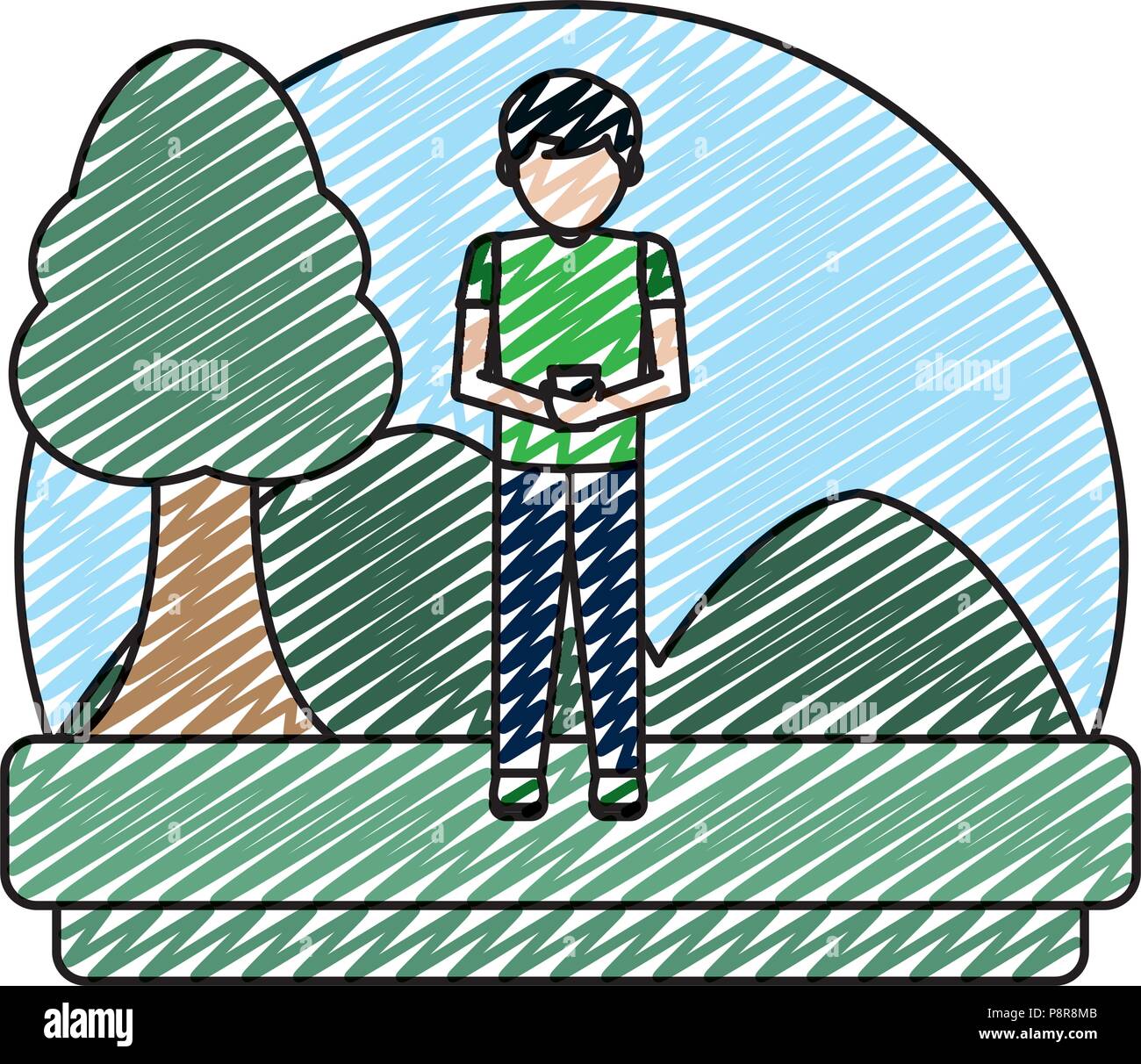 Boy typing Stock Vector Images - Alamy