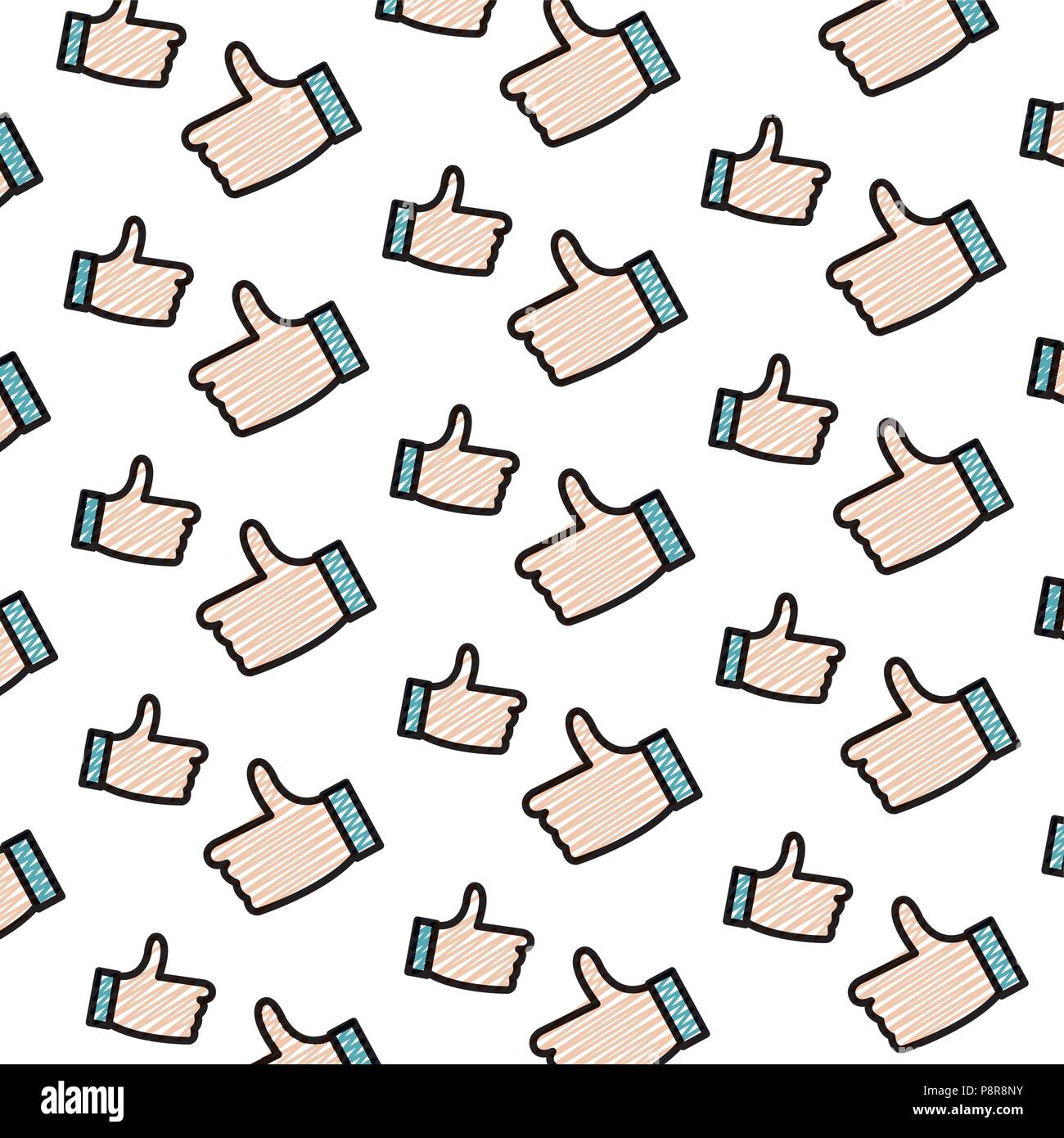 doodle all good gesture symbol background vector illustration Stock ...