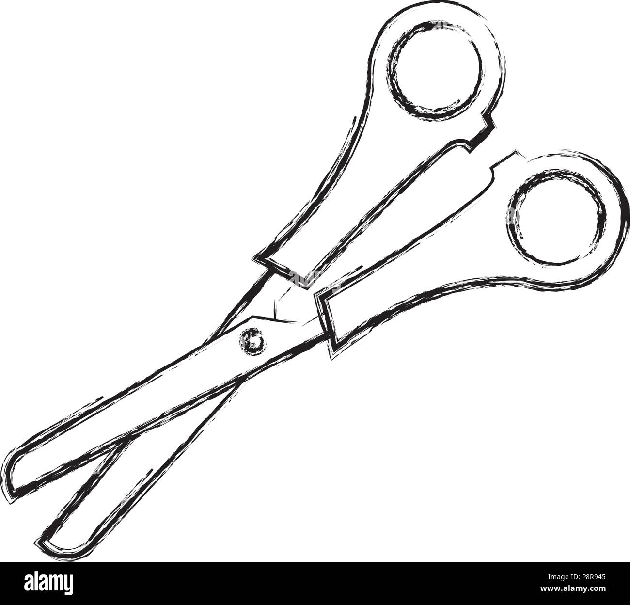 grunge steel scissors supply education style vector illustration Stock ...