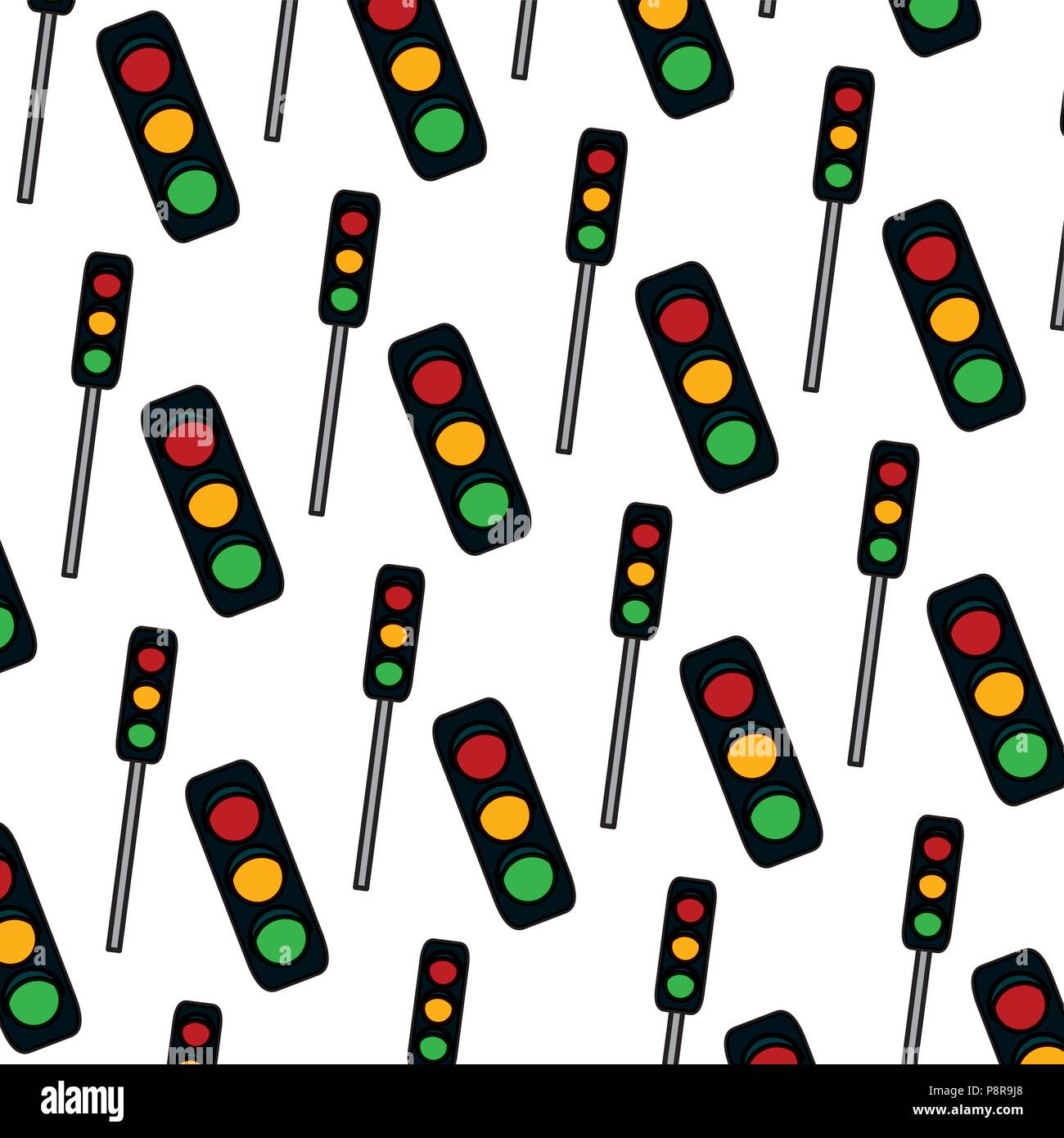 color traffic light urban object background vector illustration Stock ...