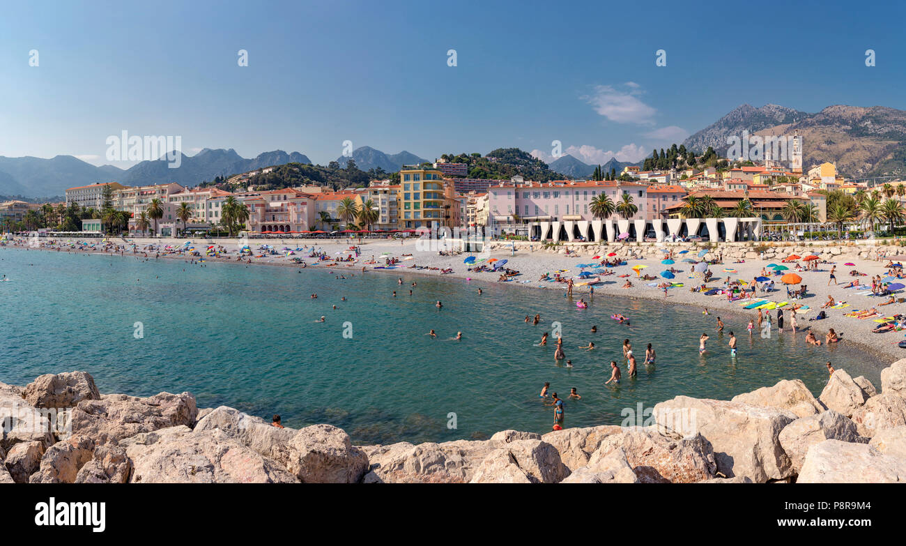 Plage du Marché, Jean Cocteau museum, the old town, Menton, France ...